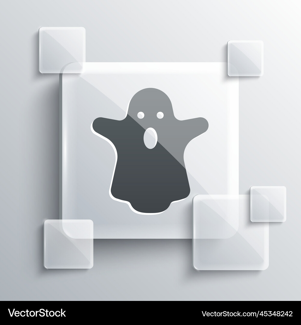 Grey ghost icon isolated on background happy Vector Image