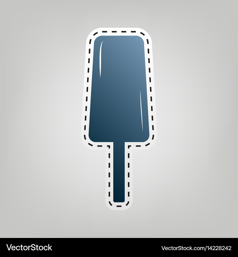 Ice cream sign blue icon with outline Royalty Free Vector