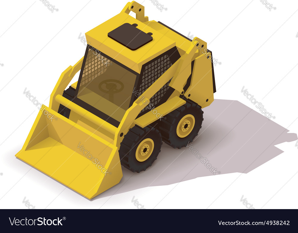 Isometric mini loader Royalty Free Vector Image