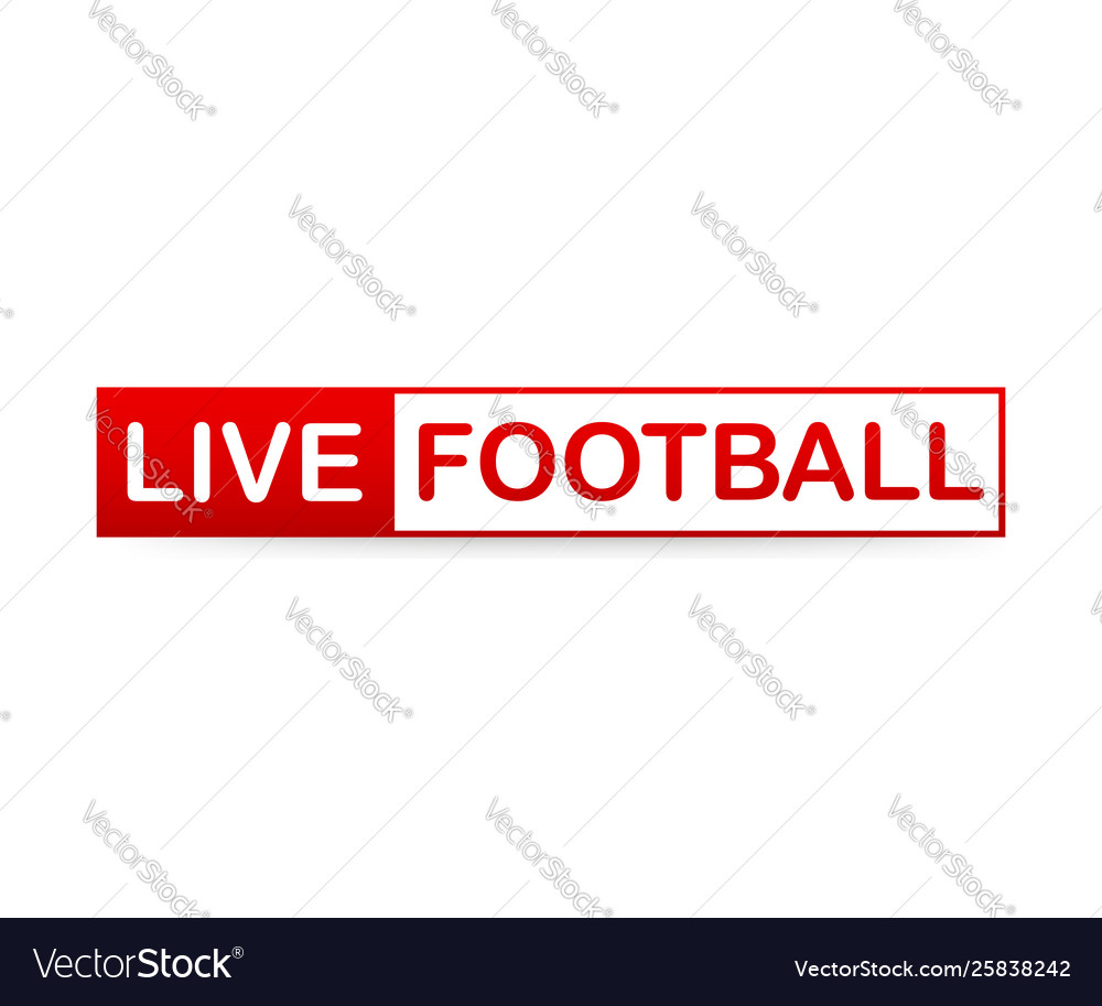 Live football streaming icon badge button Vector Image Live football streaming icon badge button Vector Image