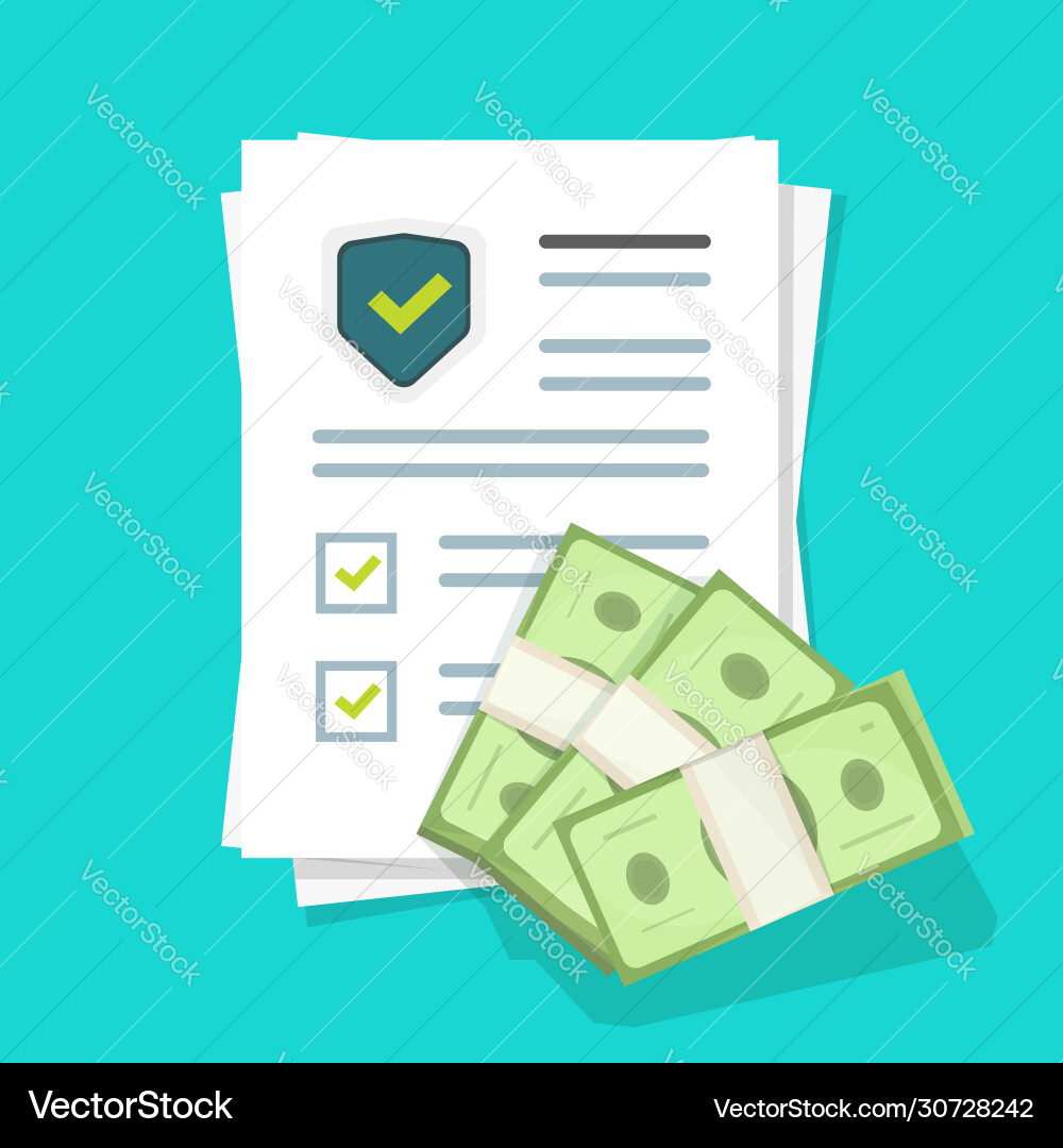 Money financial insurance protection document Vector Image