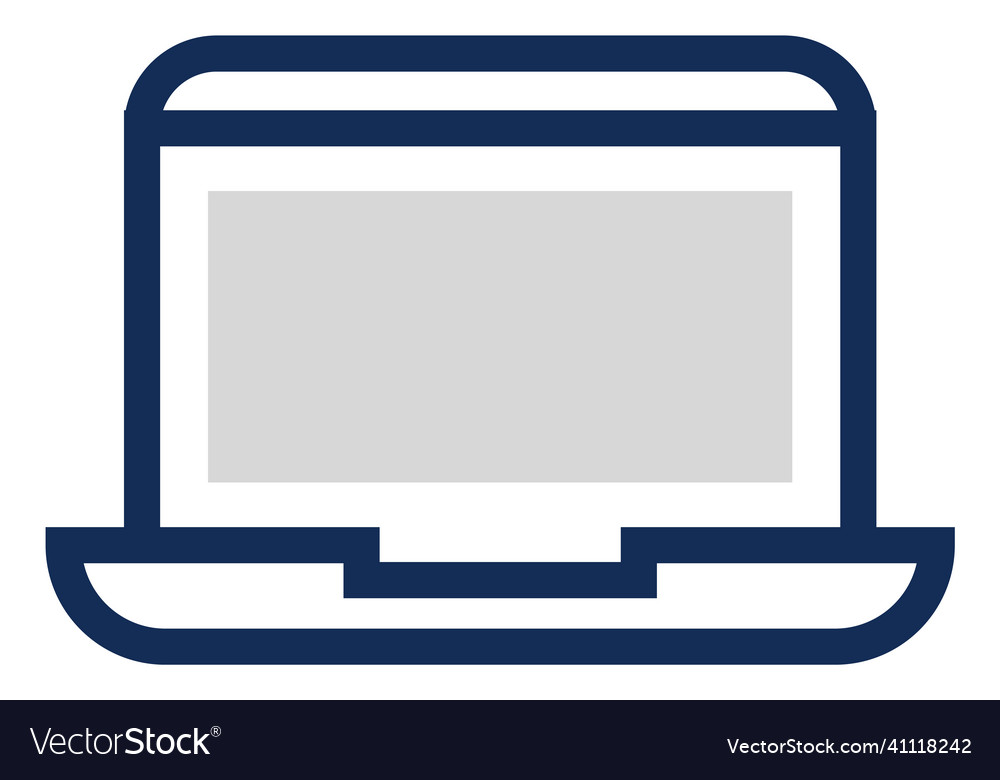 Open laptop with blank screen notebook linear Vector Image