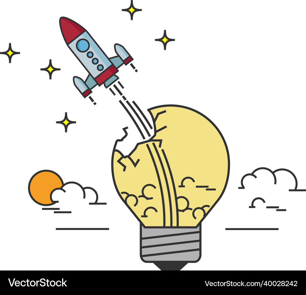 Rocket Launch Business Start Up Royalty Free Vector Image