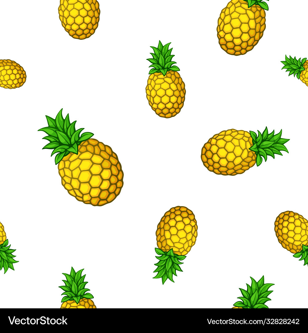 Seamless pattern with big and small pineapples Vector Image