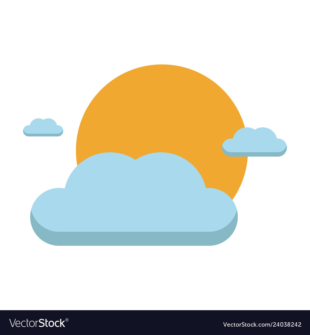 Sun and cloud Royalty Free Vector Image - VectorStock