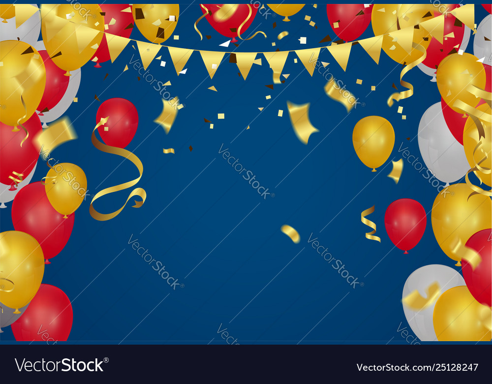 Birthday balloons template luxury shiny colorful Vector Image