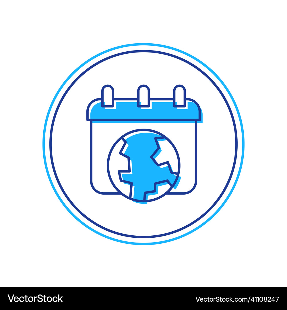 Filled outline world earth day icon isolated Vector Image