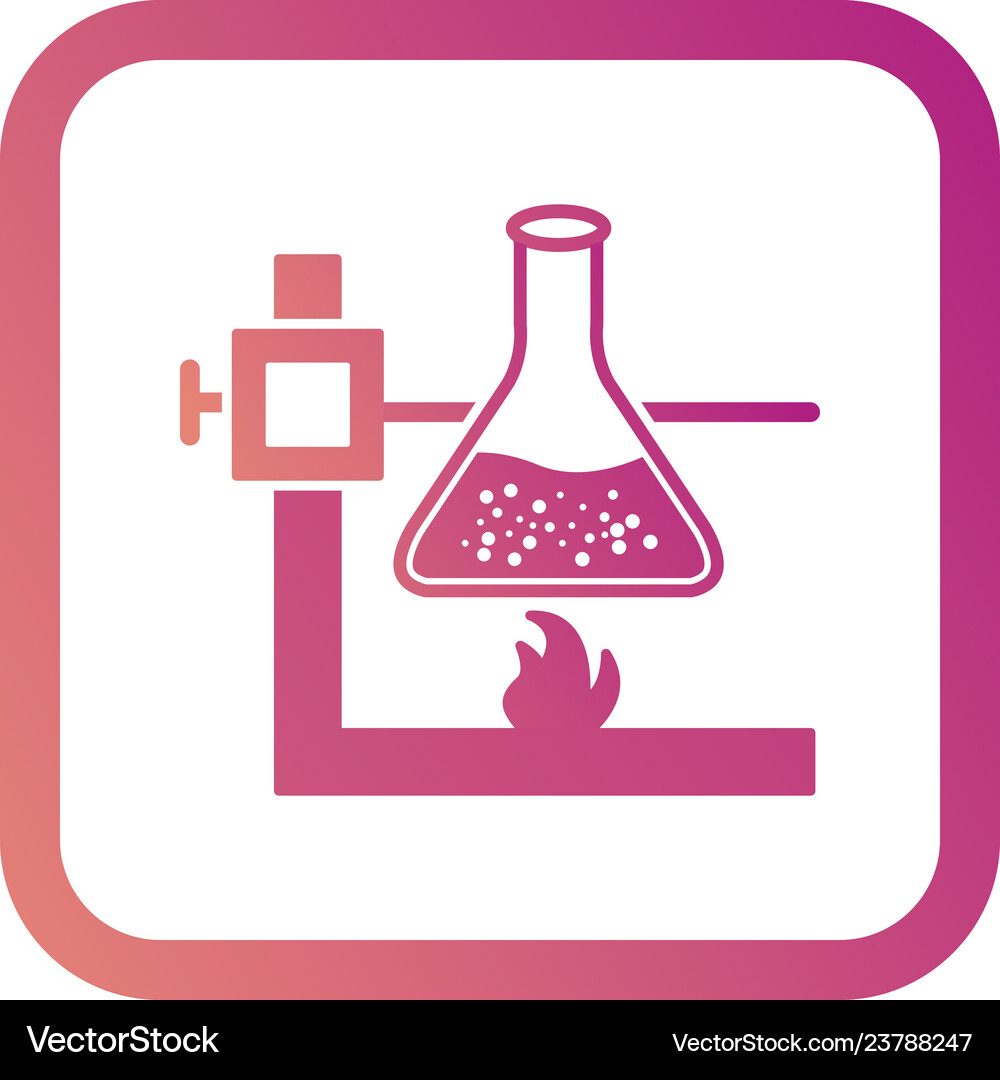 Fire under flask icon Royalty Free Vector Image