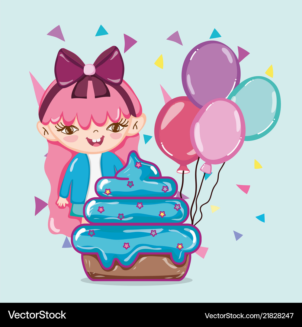 Girl and sweet Royalty Free Vector Image - VectorStock