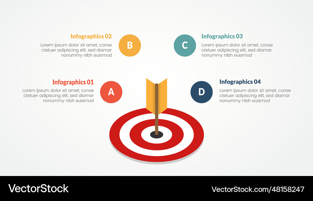 Goals or business target infographic concept Vector Image