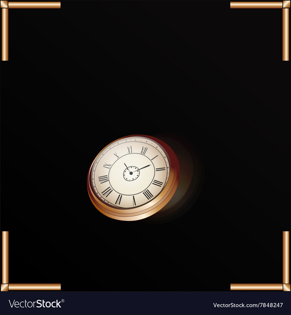 Gold clock Royalty Free Vector Image - VectorStock