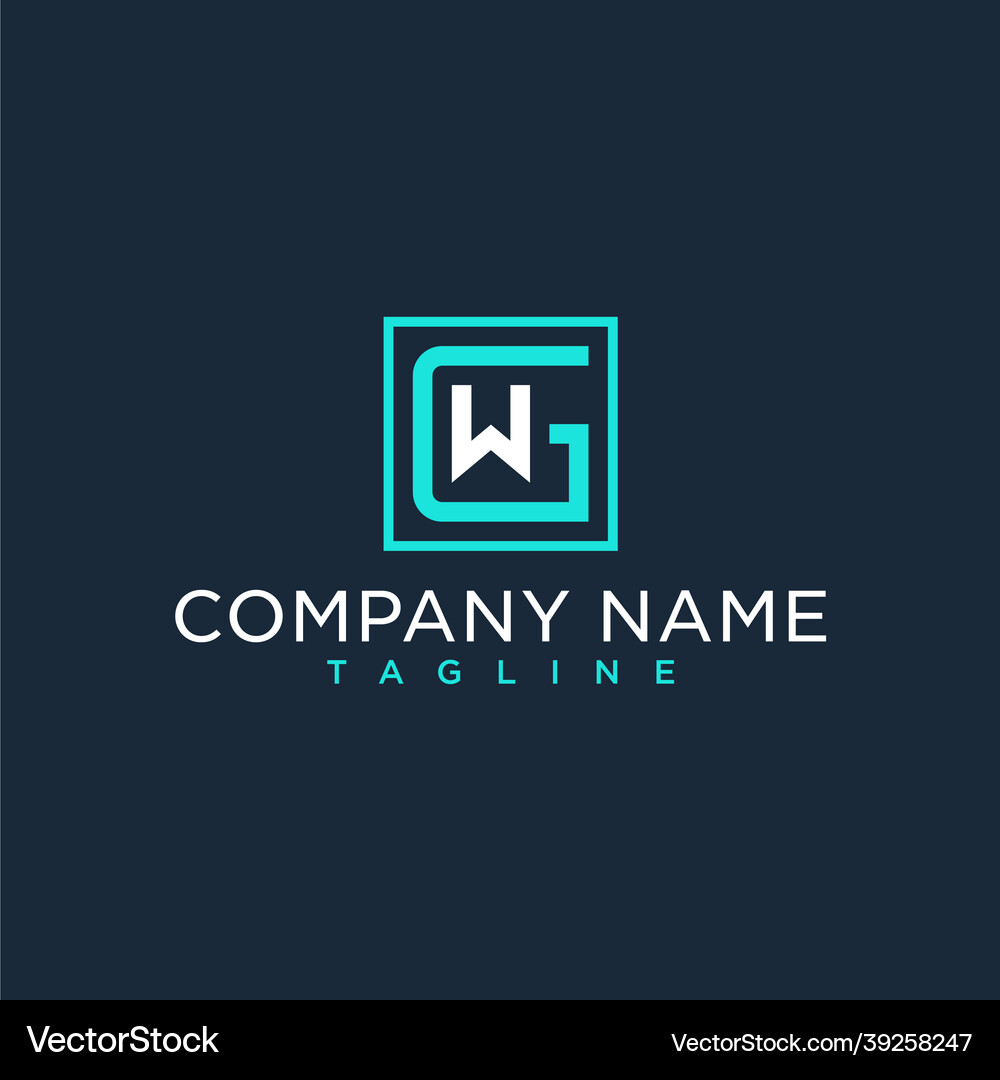 Gw wg initial logo luxury design inspiration Vector Image