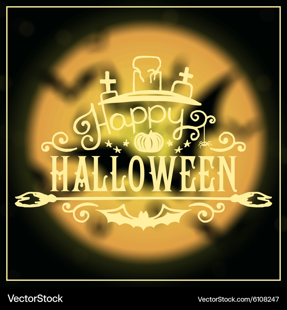 Happy halloween message design on unfocused Vector Image