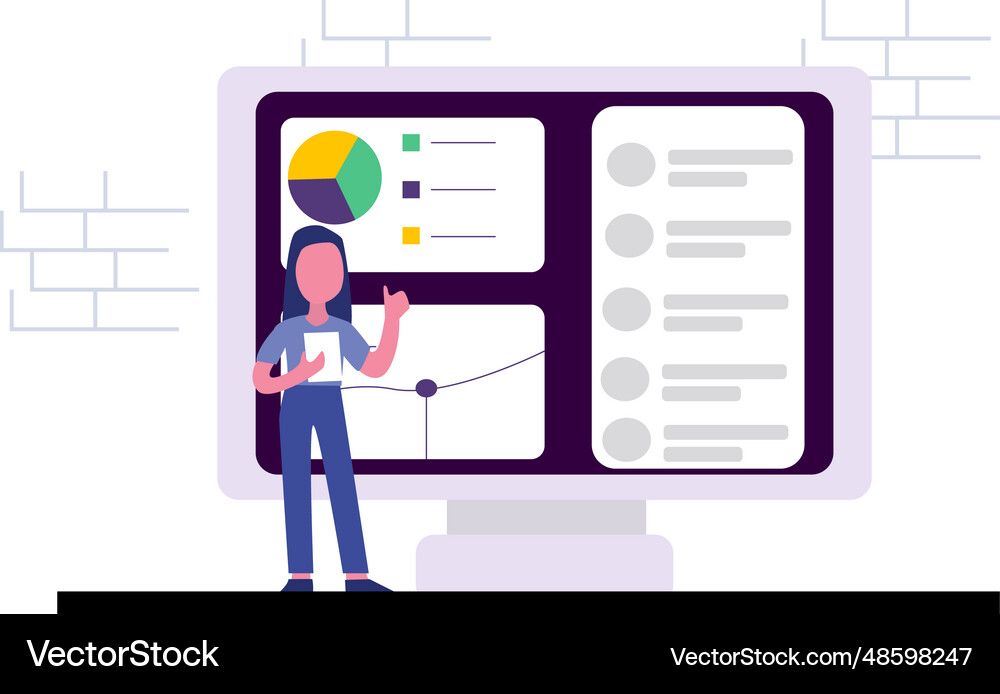 Image of employee giving data information o Vector Image