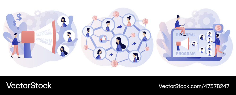 Referral program refer a friend concept social Vector Image