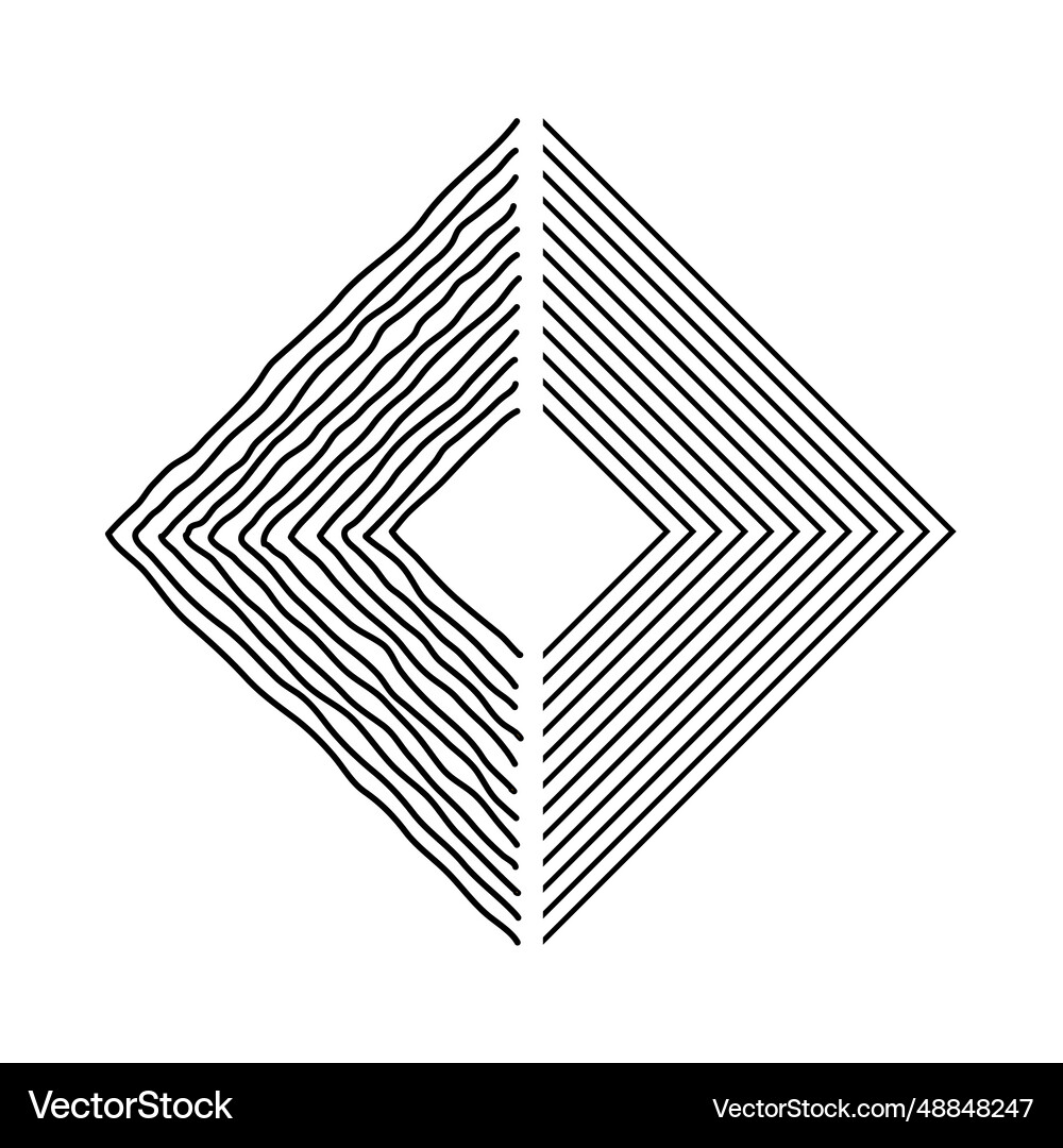 Rhombus aesthetic hand drawn contemporary Vector Image