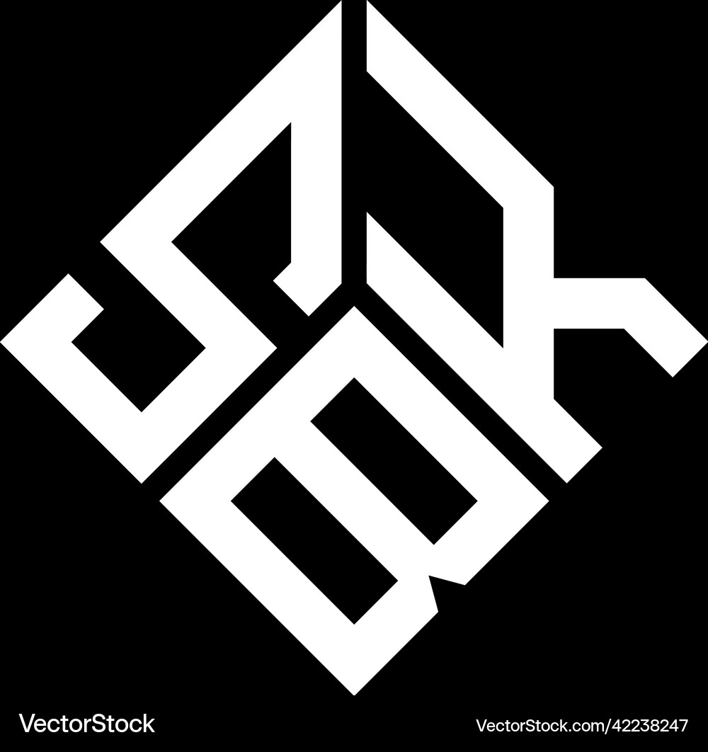 Sbk letter logo design on black background Vector Image
