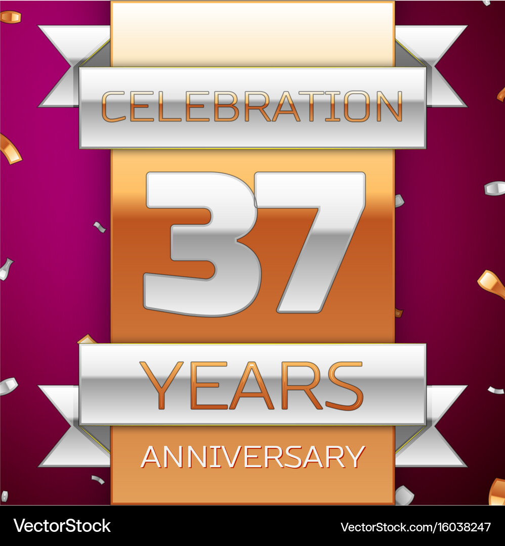 Thirty seven years anniversary celebration design Vector Image