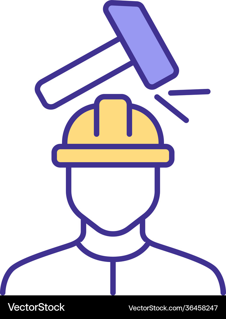 Work-related injuries rgb color icon Royalty Free Vector