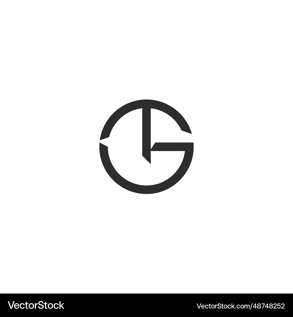 Alphabet initials logo tg gt t and g Royalty Free Vector