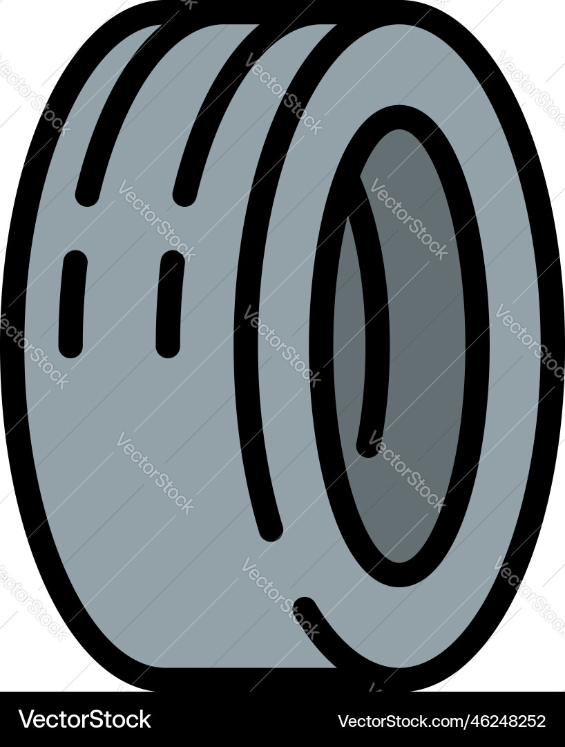 Car winter tyre icon outline auto part Royalty Free Vector