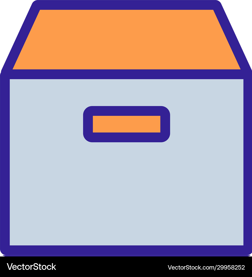 Cardboard box icon isolated contour symbol Vector Image
