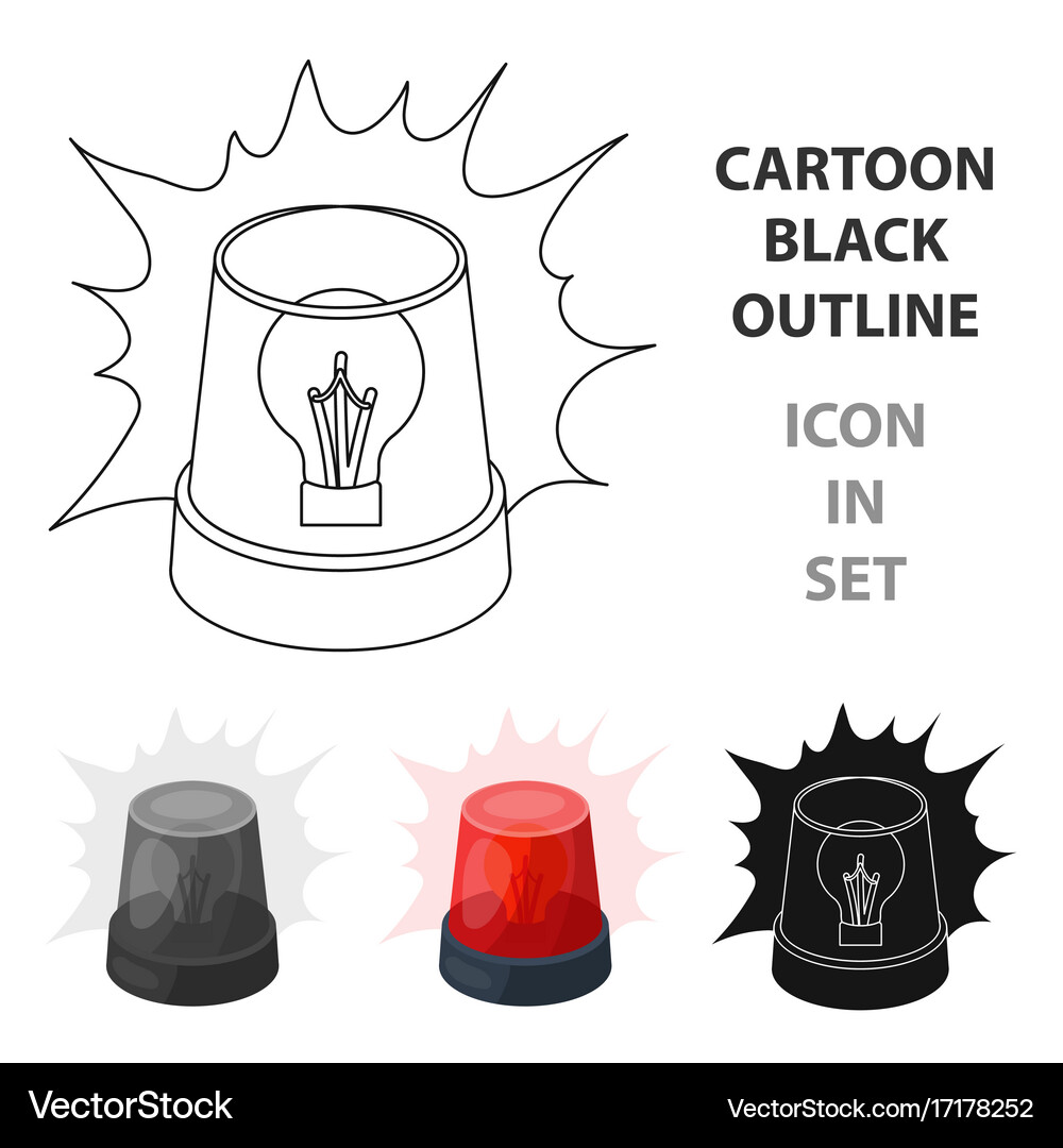 Emergency rotating beacon light icon in cartoon Vector Image