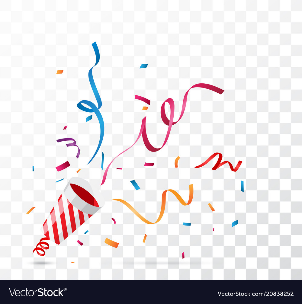 Exploding party popper Royalty Free Vector Image