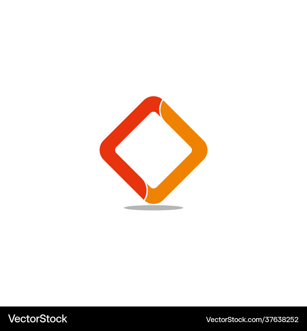 Golden square ring colorful geometric logo Vector Image