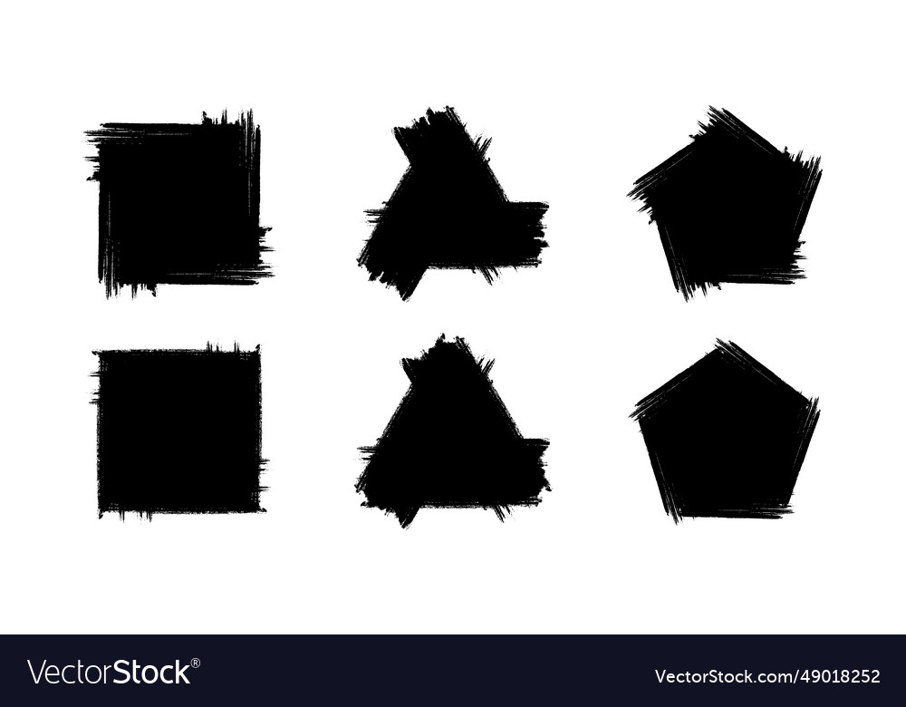 Grunge geometric design elements frames Royalty Free Vector