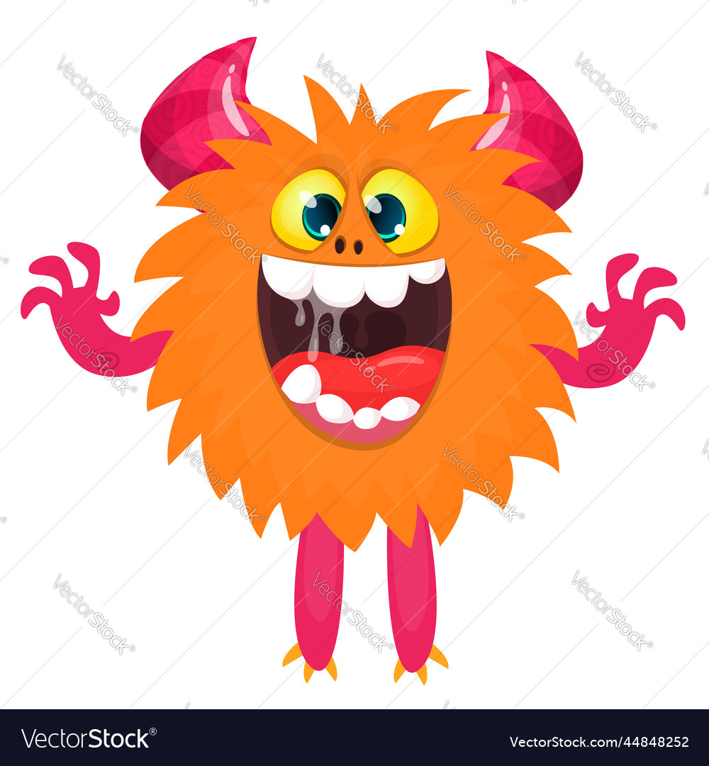 Happy cartoon monster halloween of funny monster Vector Image