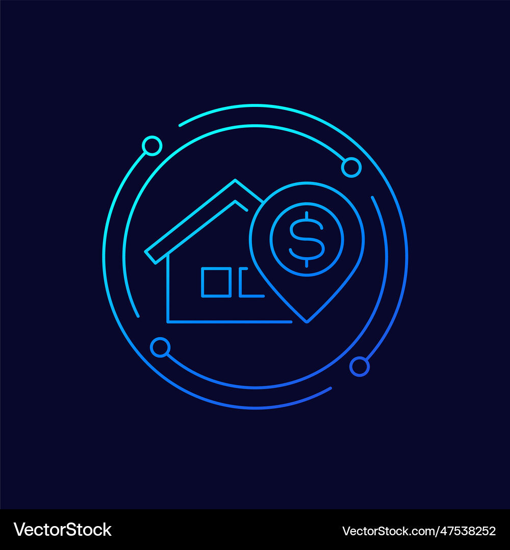 House for sale icon linear design Royalty Free Vector Image