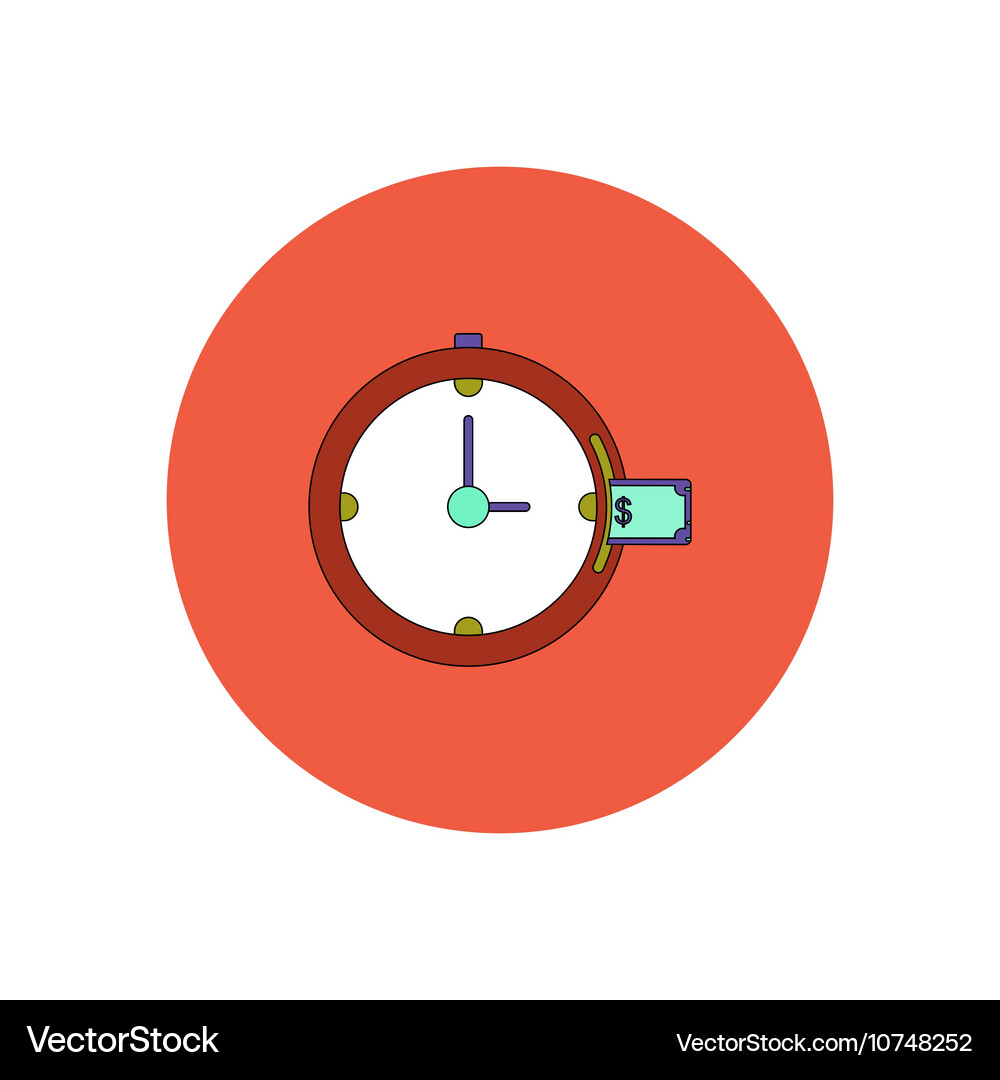 In flat design of time is Royalty Free Vector Image
