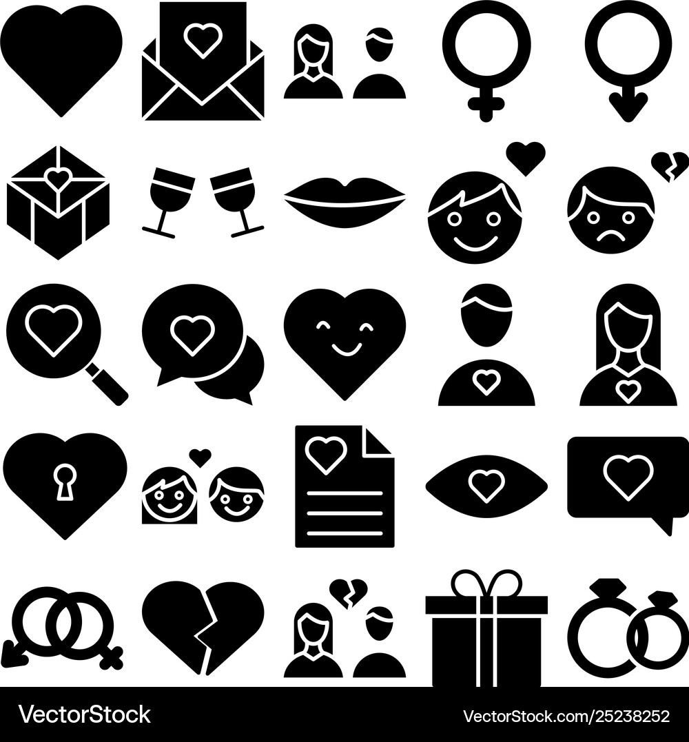 Love and romance isolated icon set that ca Vector Image