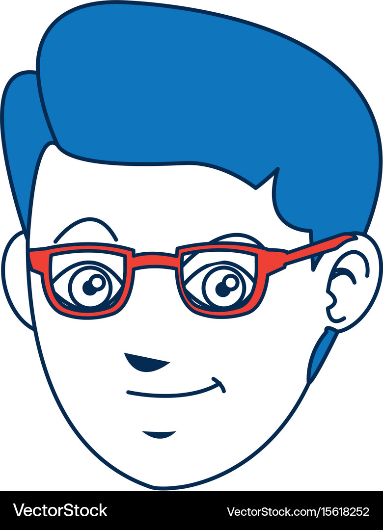 Man character blue hair avatar image Royalty Free Vector
