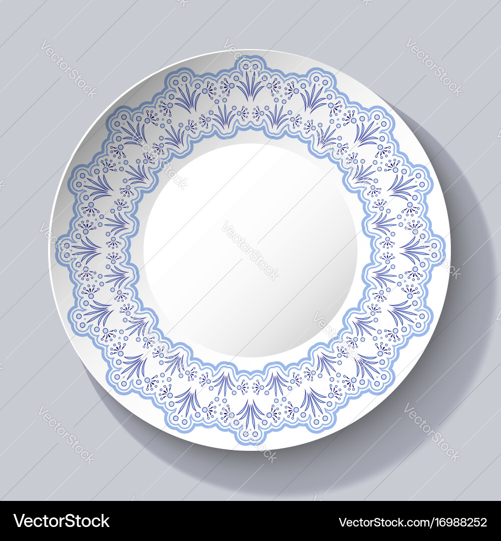 Ordinary ceramic dish chinese painting on Vector Image