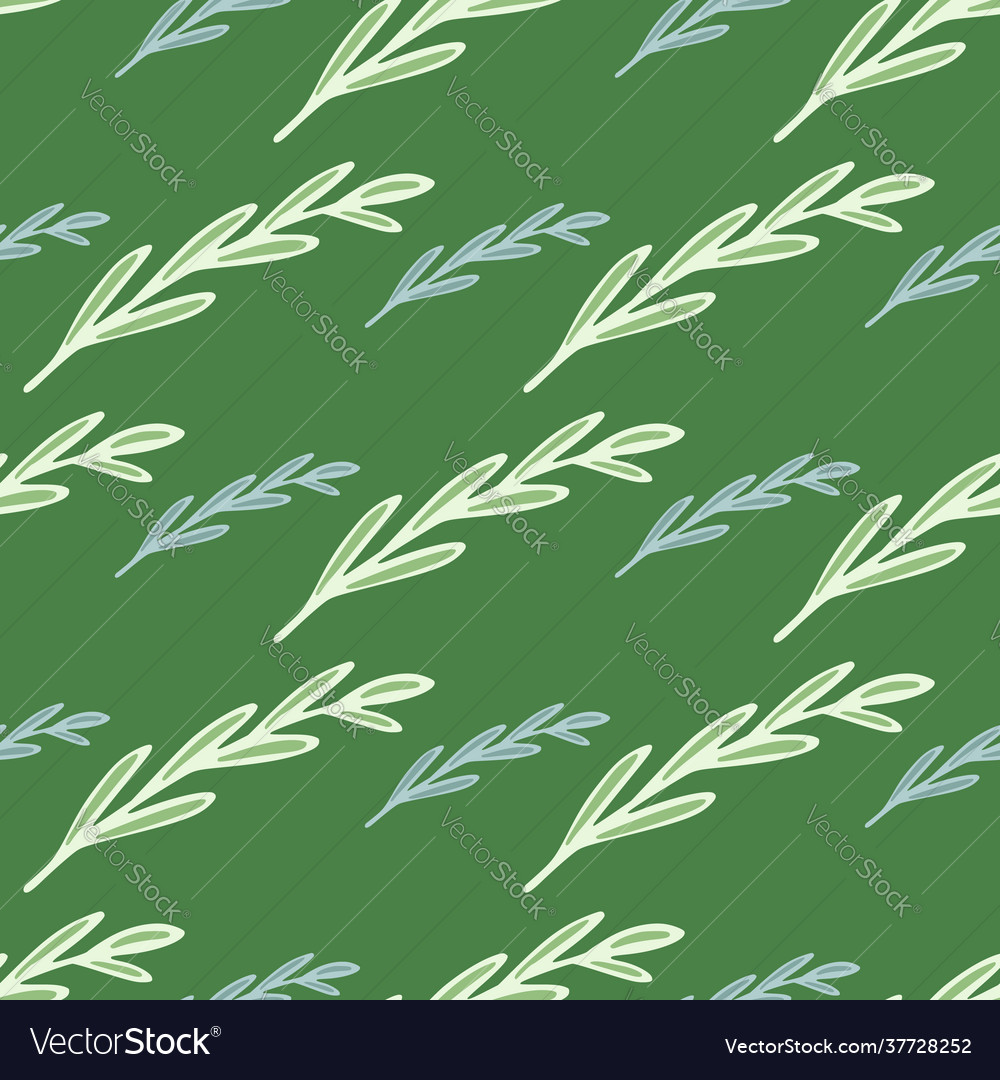 Outline leaves branches elements seamless pattern Vector Image