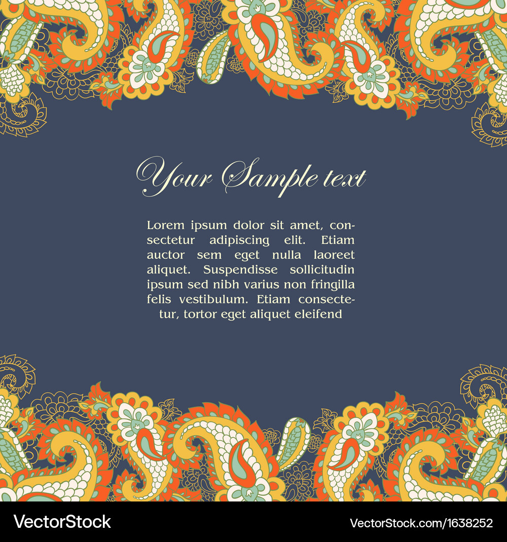 Paisley background and place for your text Vector Image