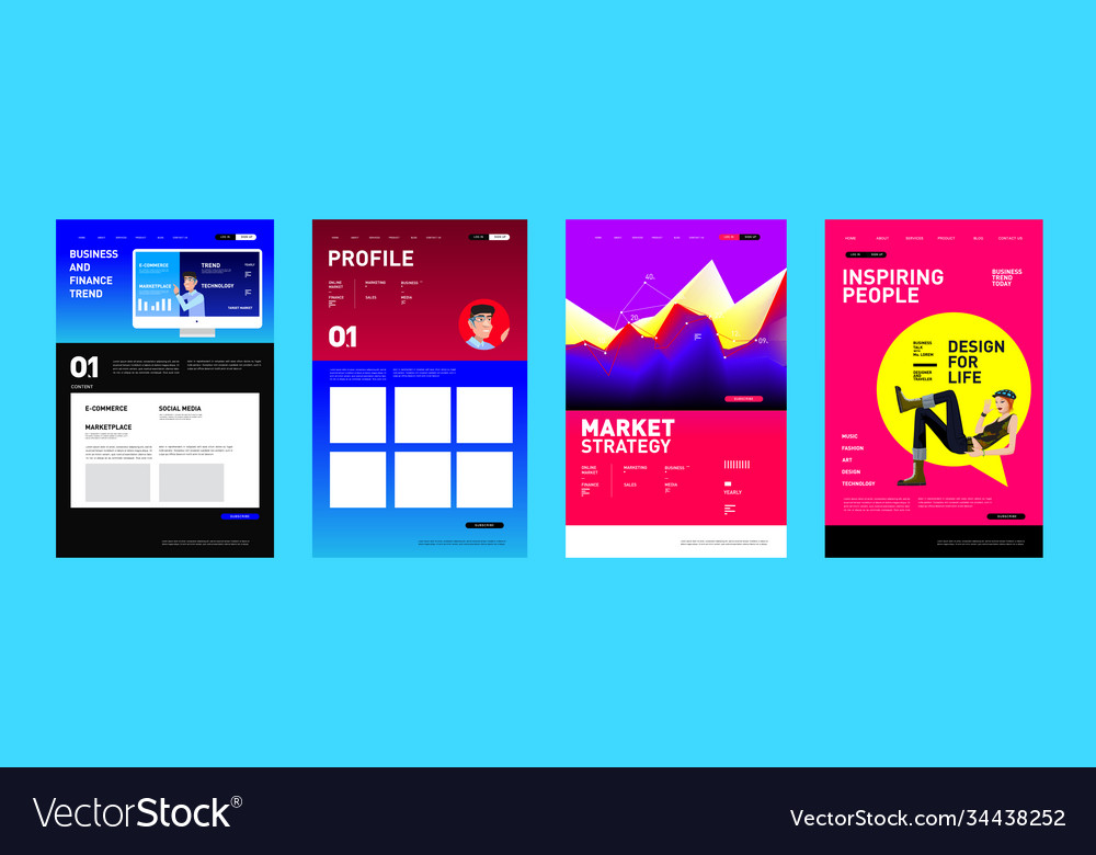 Presentation and website interface layout design Vector Image