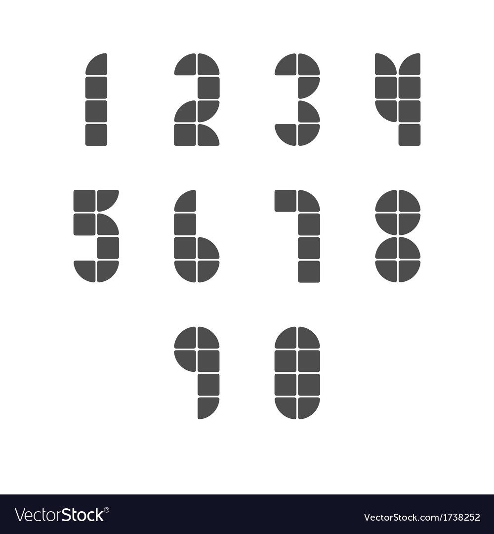 Simple Tiled Numbers Royalty Free Vector Image