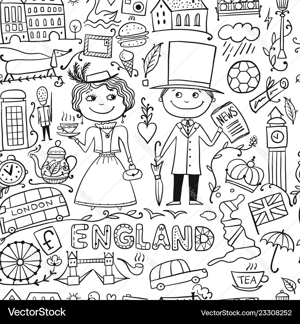 Travel to england seamless pattern for your Vector Image