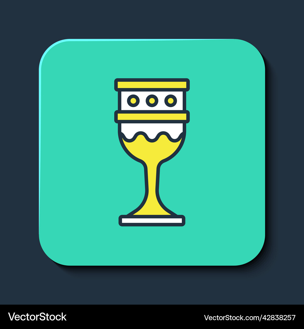 Filled outline medieval goblet icon isolated Vector Image
