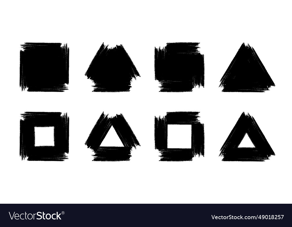 Grunge geometric design elements frames Royalty Free Vector