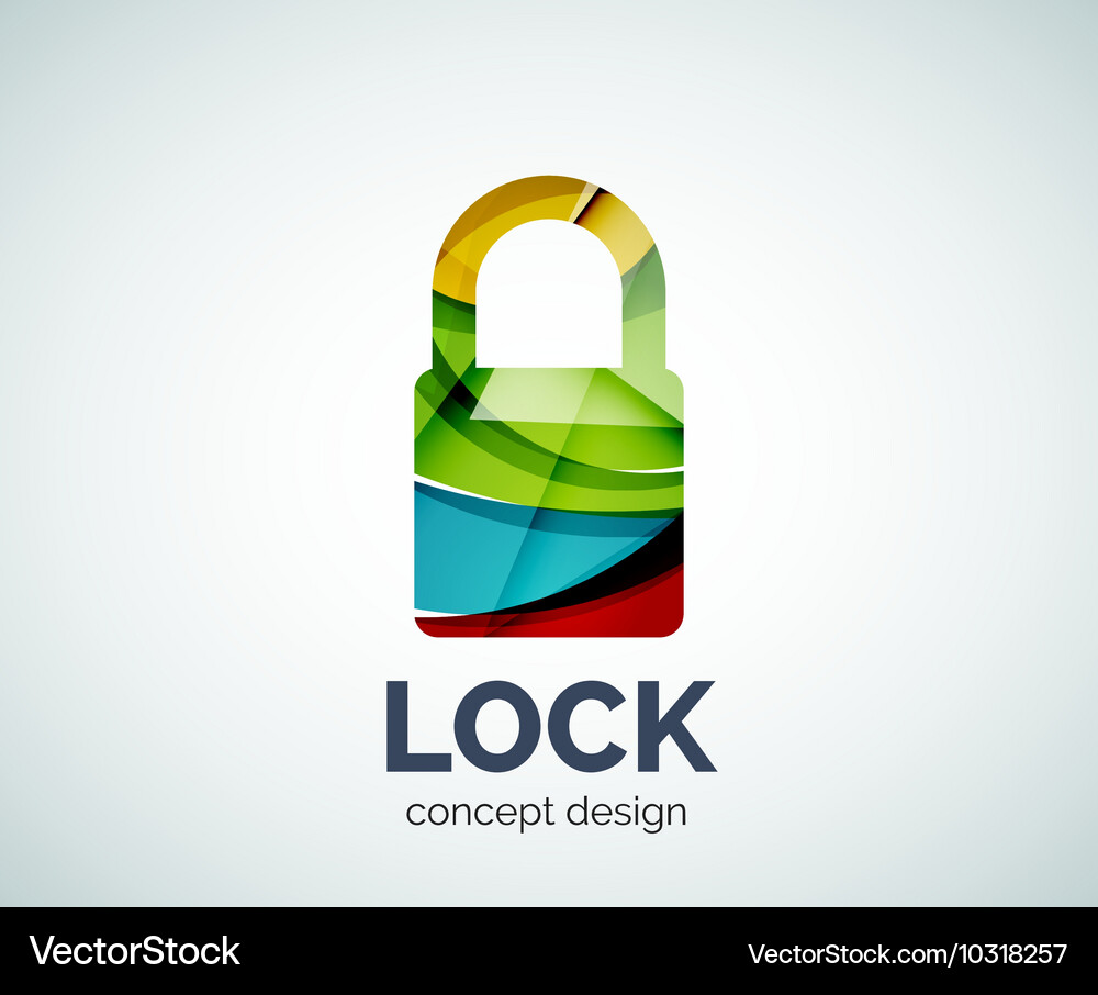 Lock logo business branding icon created Vector Image