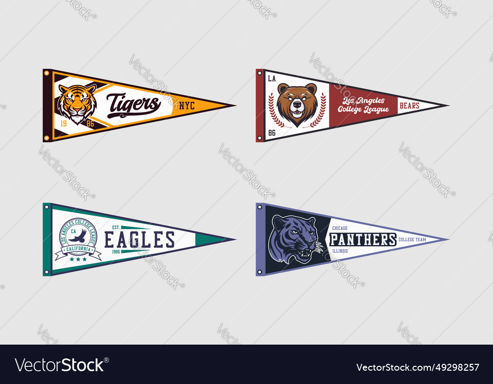 Pennant flag set Royalty Free Vector Image - VectorStock