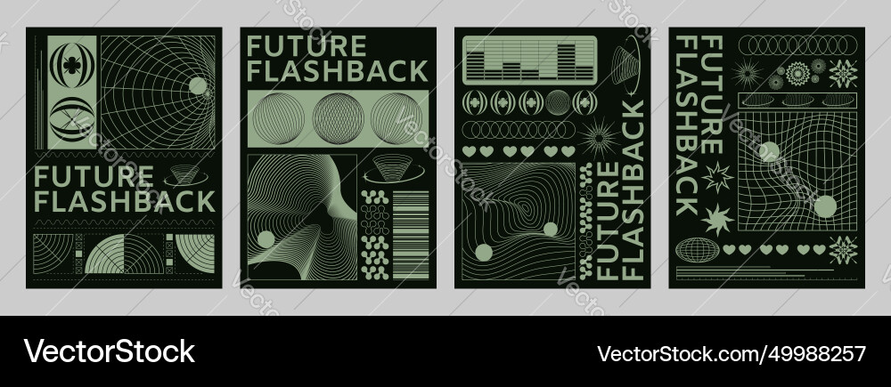 Poster design template in y2k retro style Vector Image