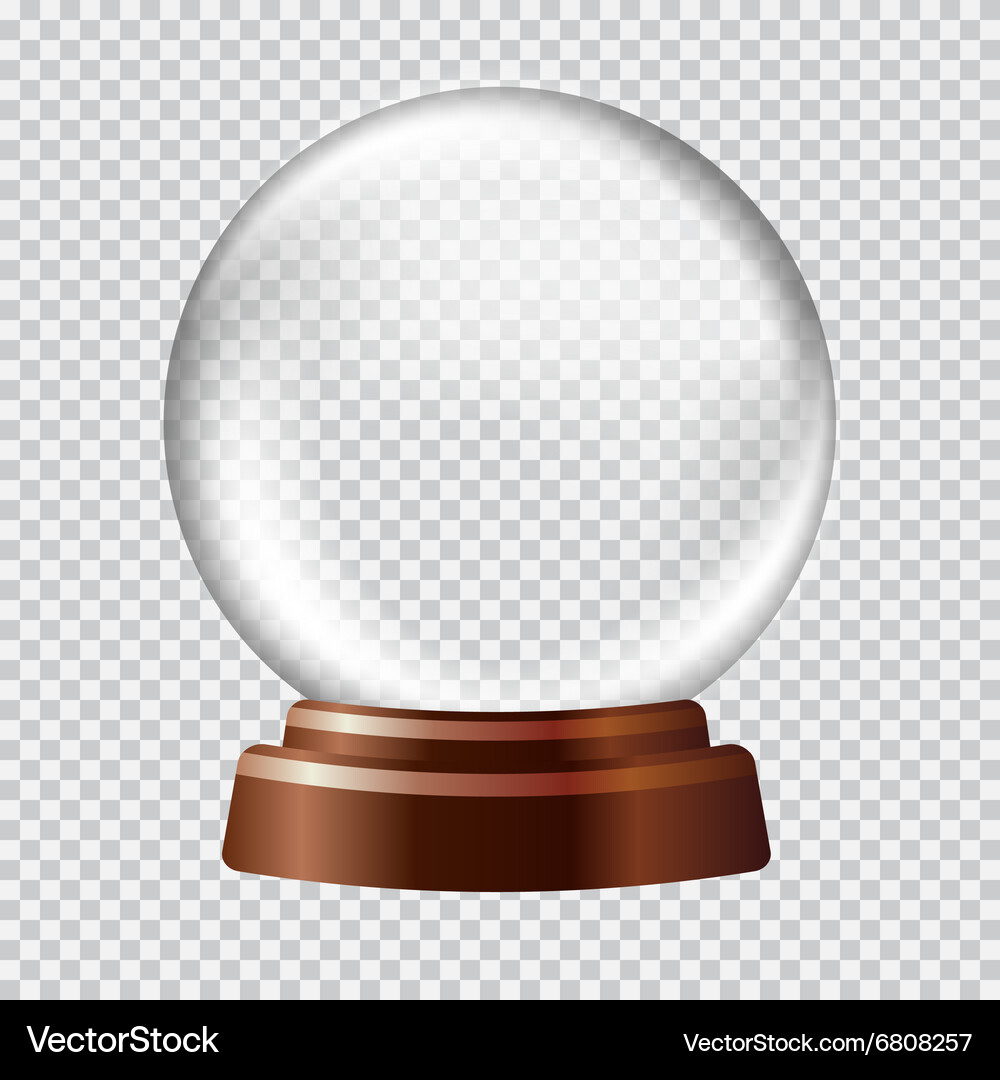 Snow globe big white transparent glass sphere Vector Image