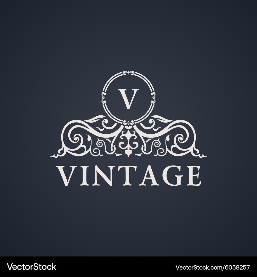Vintage luxury emblem elegant calligraphic Vector Image