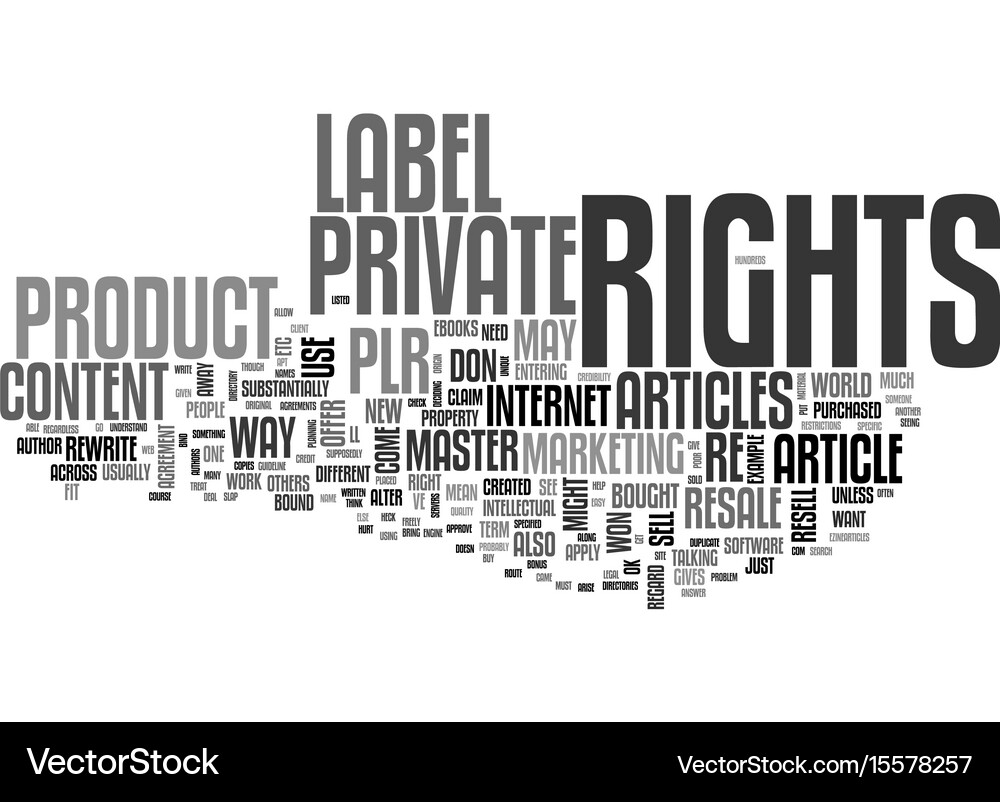 What in heck are private label rights text Vector Image