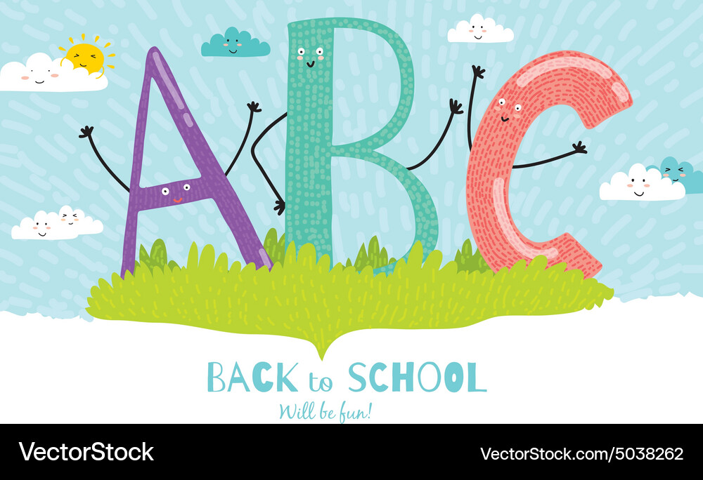 Back to school notes with smiling happy kids Vector Image